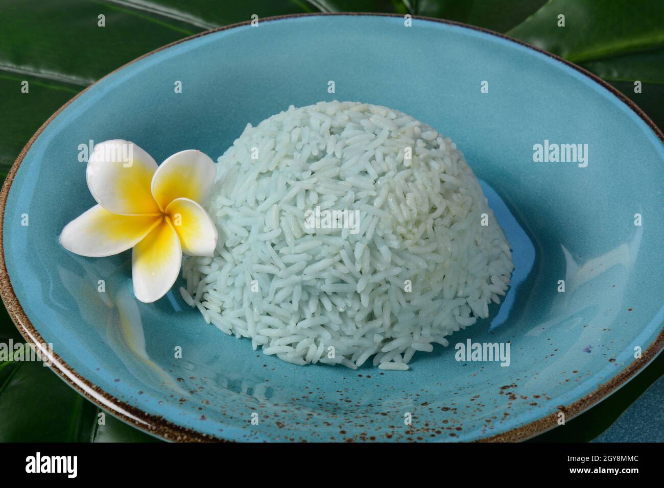 Blue Rice made from Butterfly Pea flower(Asian pigeonwings Stock Photo ...