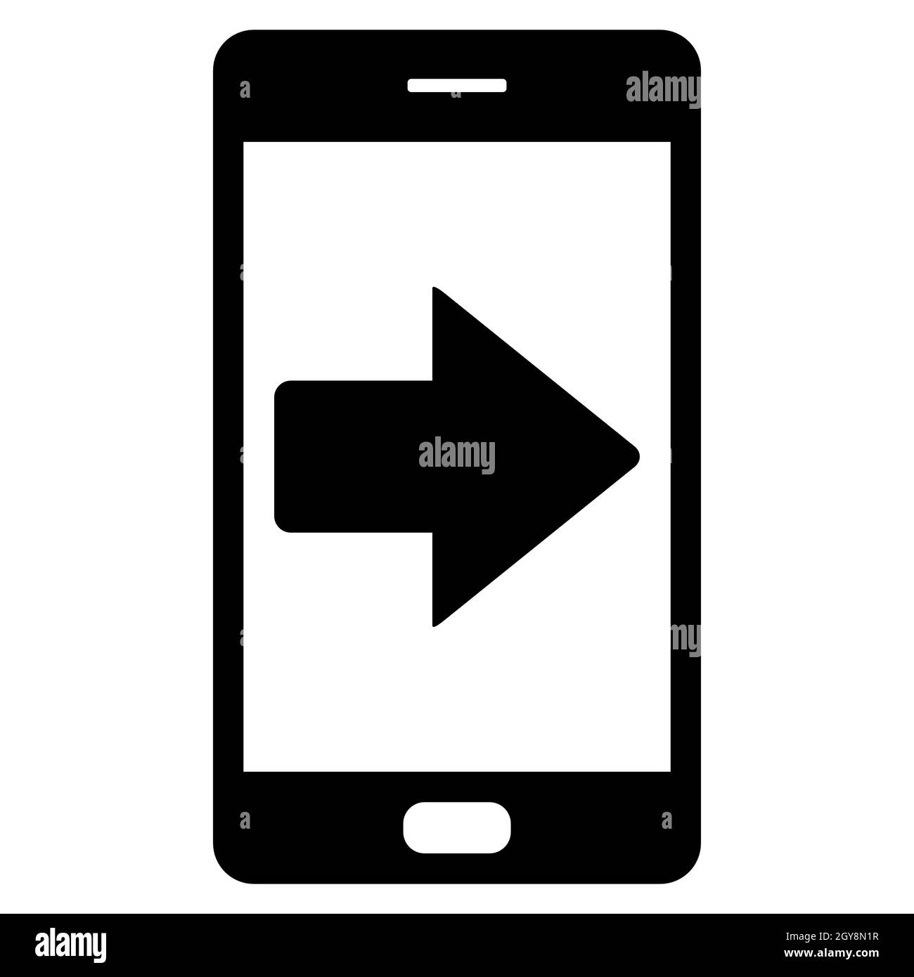 Illustration mobile phone arrow Black and White Stock Photos & Images ...