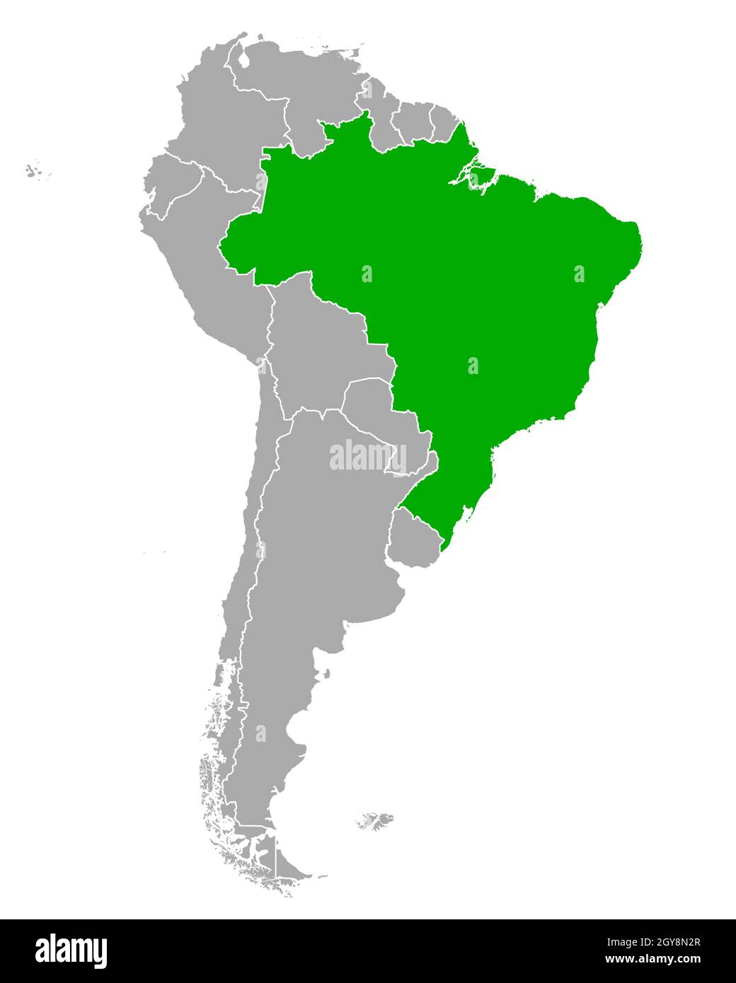 Map of Brazil in South America Stock Photo - Alamy