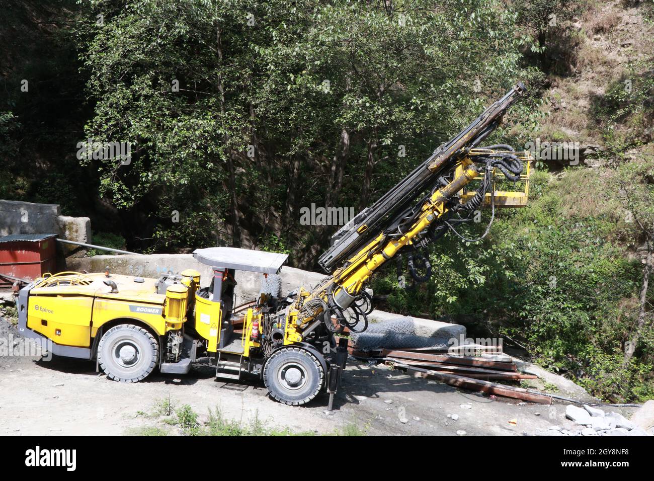Image of Rock drilling machine Stock Photo - Alamy