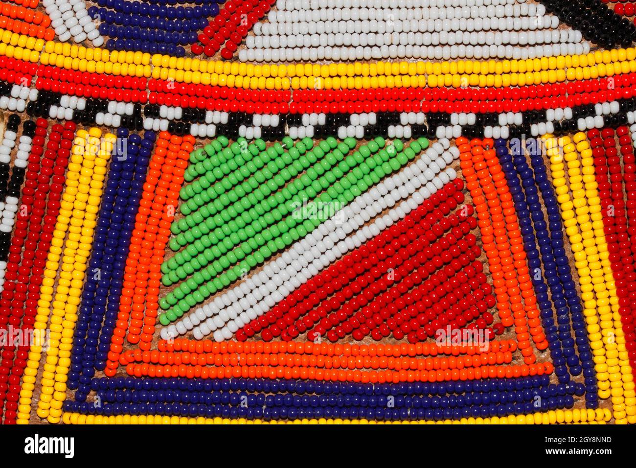 Background of colorful African beads used as decoration by the Masai ...