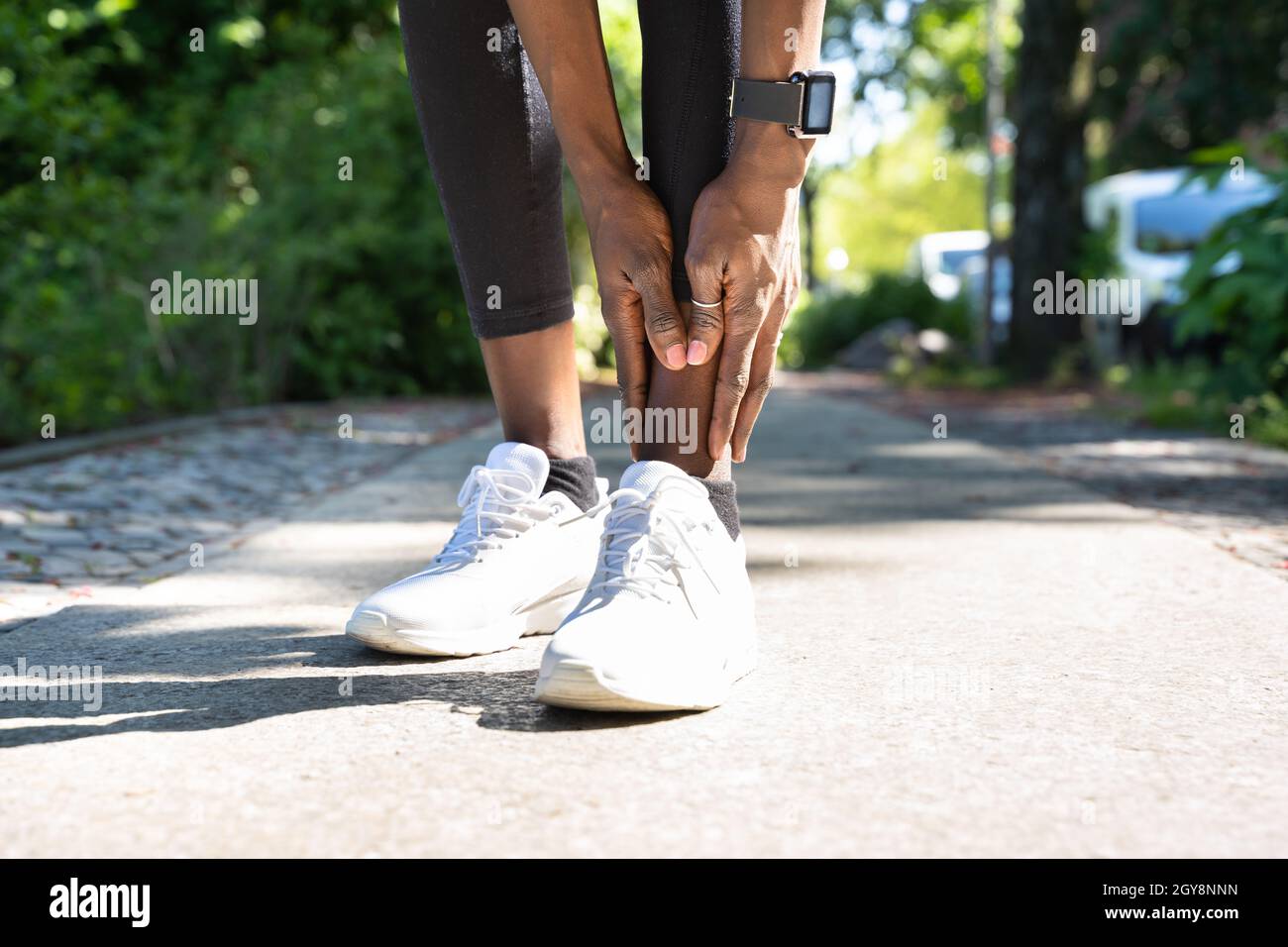Calf Injury And Cramp Pain. Sport Athlete Jogging Stock Photo - Alamy