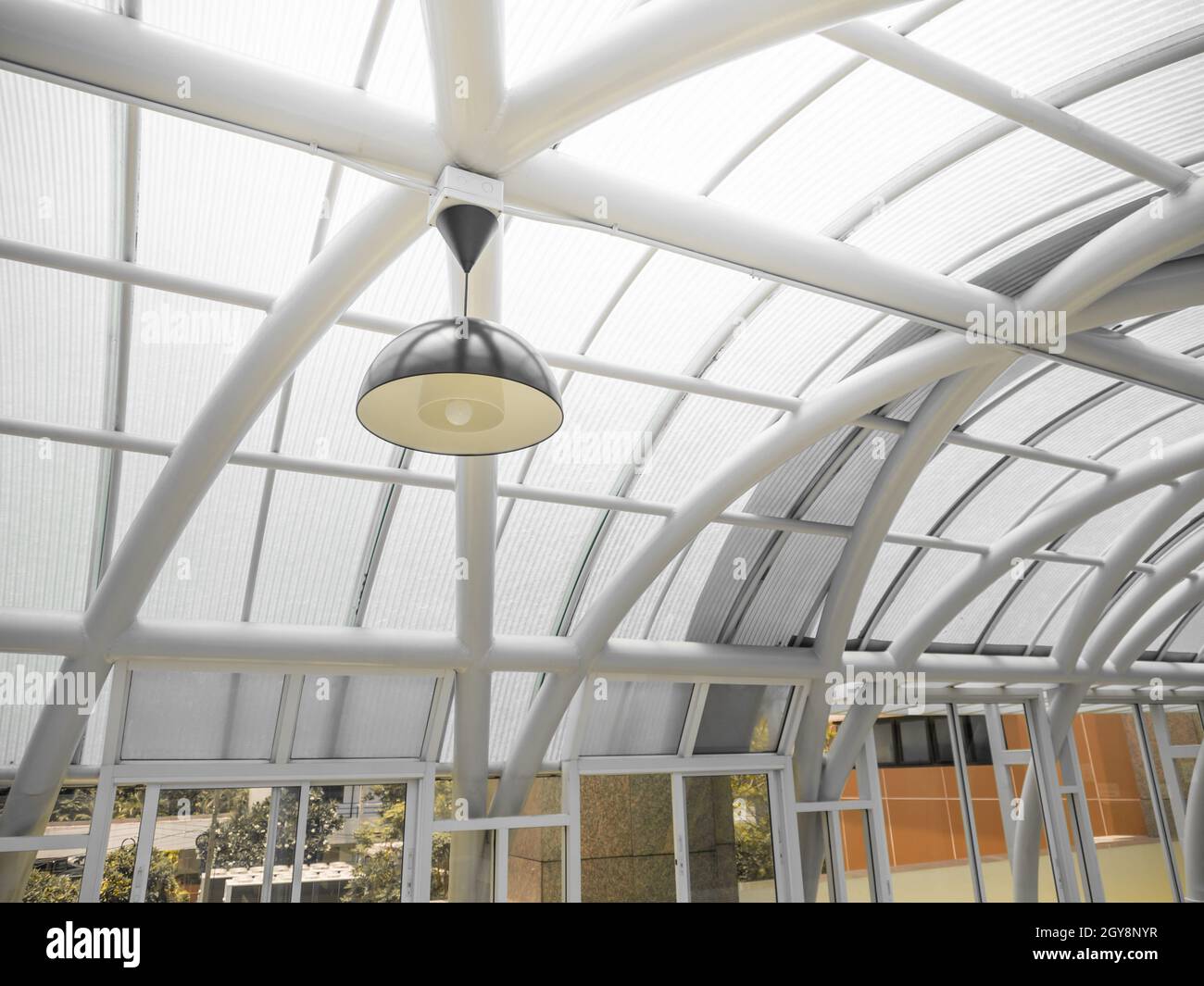 Big Hall Roof steel structure the modern design Stock Photo - Alamy
