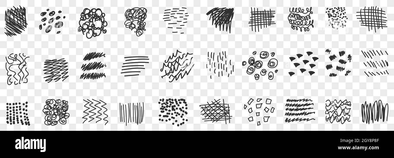 Scribbles lines drawings doodle set. Collection of hand drawn scribbles ...