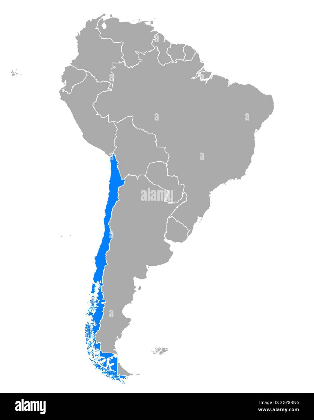 Map of Chile in South America Stock Photo - Alamy