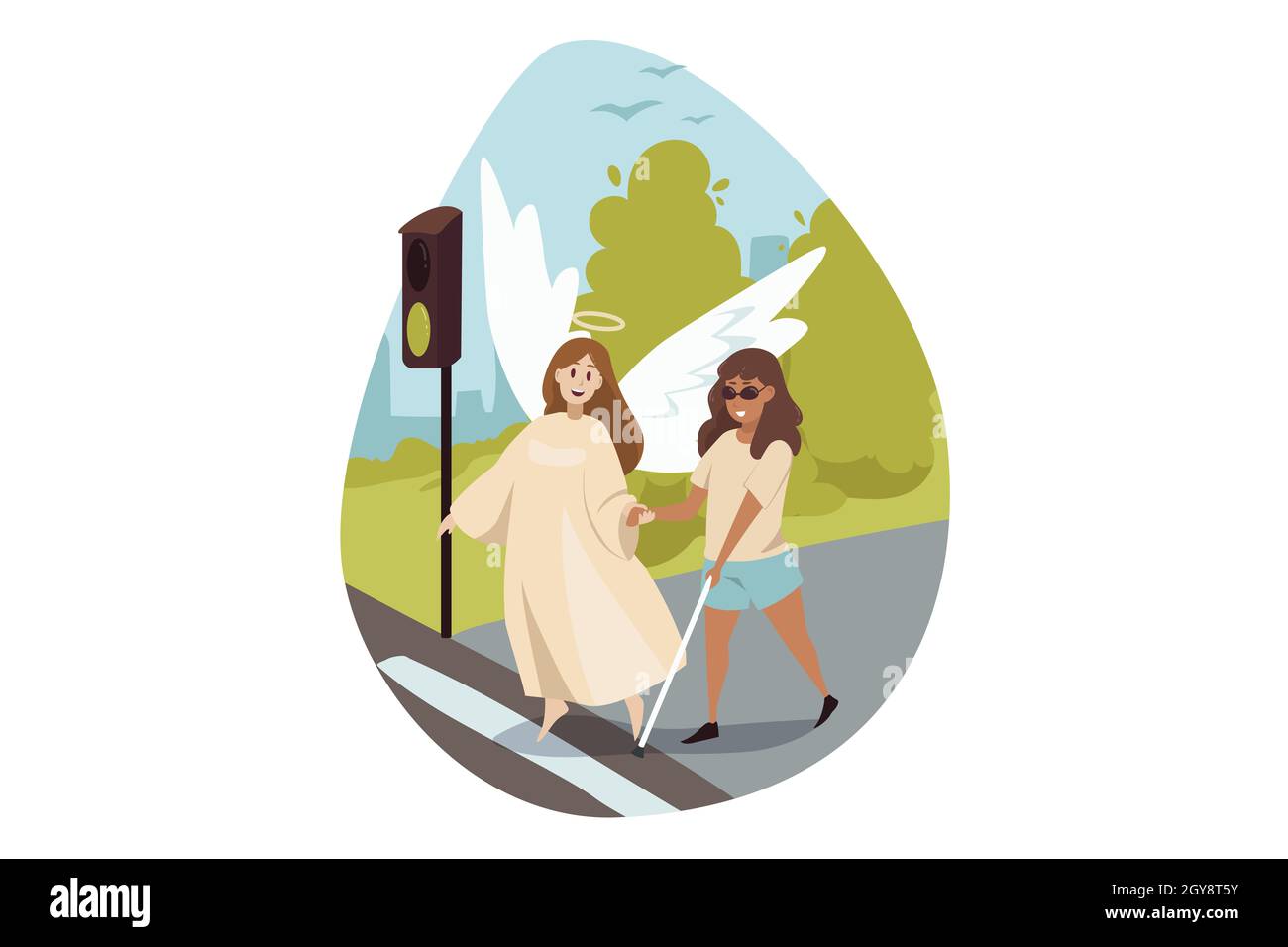 Disability, support, religion, christianity concept. Angel biblical ...