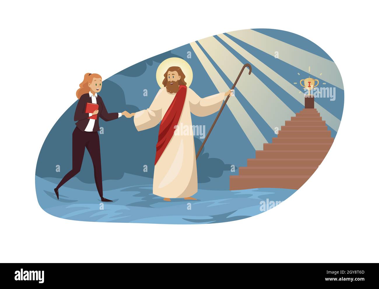 Religion, christianity, business, support, success concept. Jesus ...