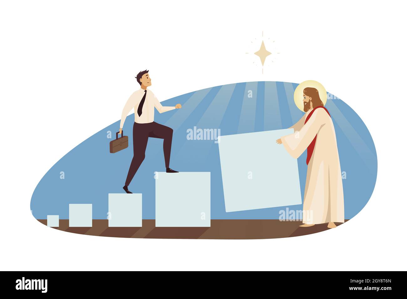 Startup, success, religion, christianity, help, business concept. Jesus ...