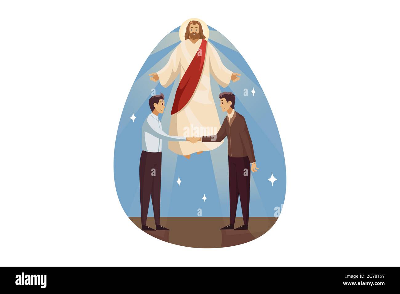 Religion, support, business, christianity, meeting concept. Jesus ...