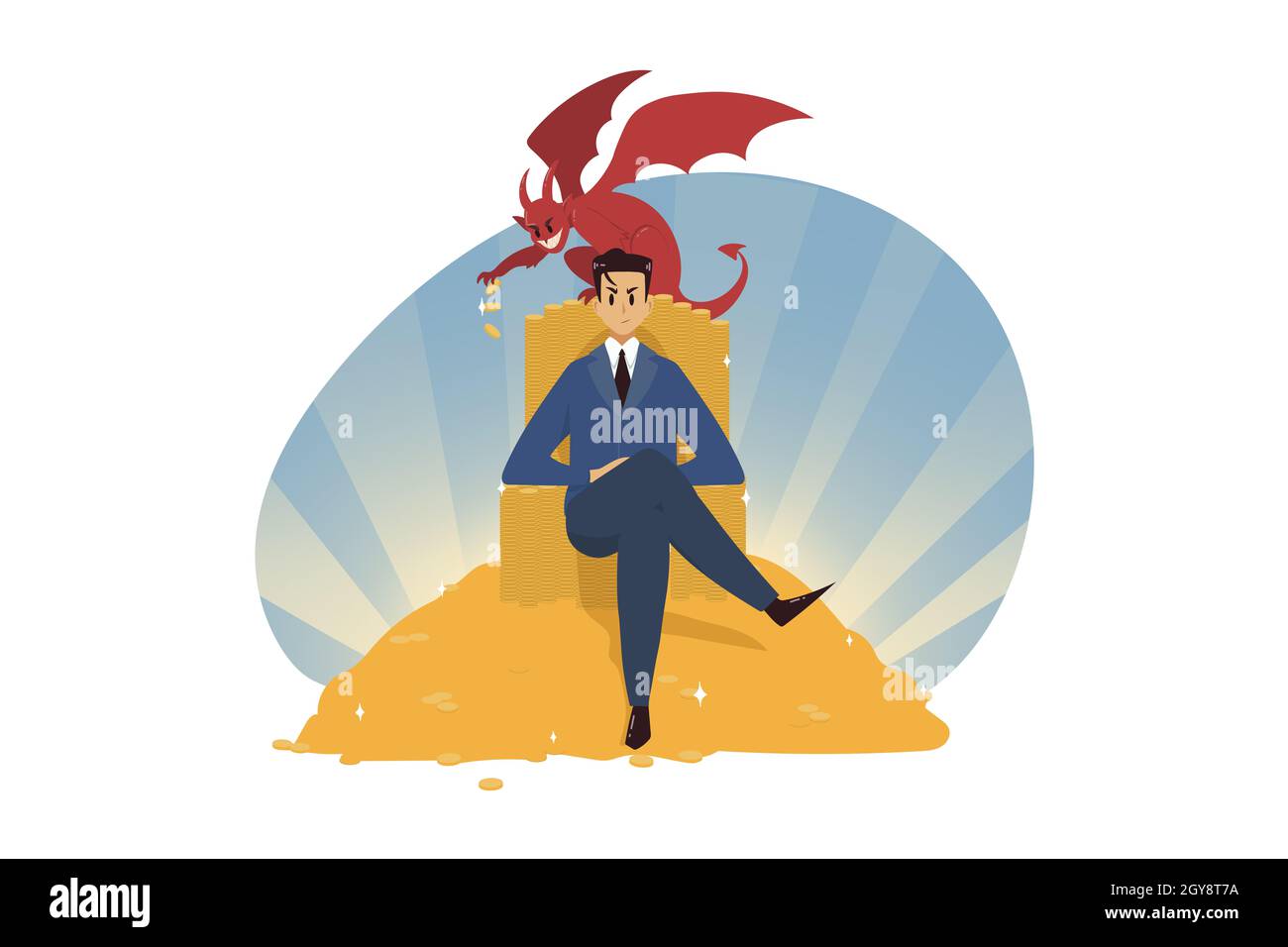 Cartoon illustration devil sitting hi-res stock photography and images ...