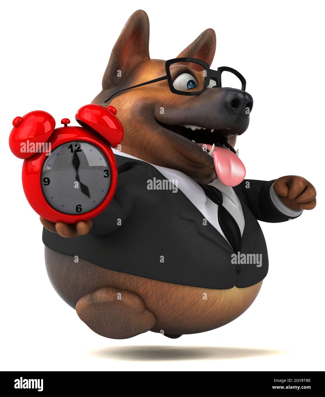 Fun german shepherd dog - 3D Illustration Stock Photo - Alamy