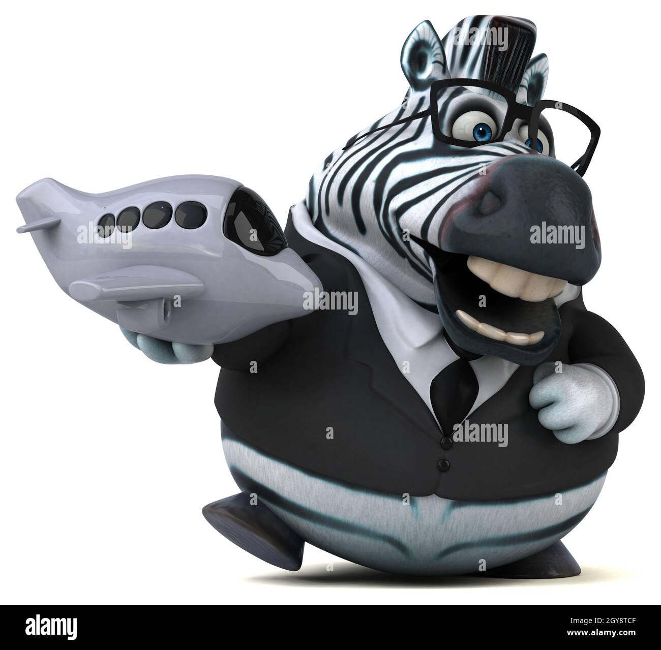 Fun zebra - 3D Illustration Stock Photo - Alamy