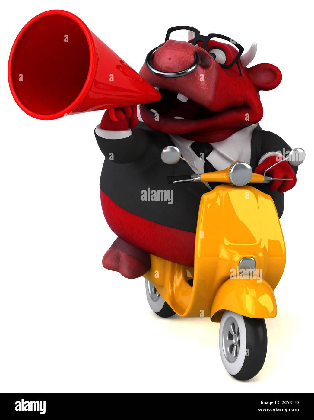 Fun red bull - 3D Illustration Stock Photo - Alamy