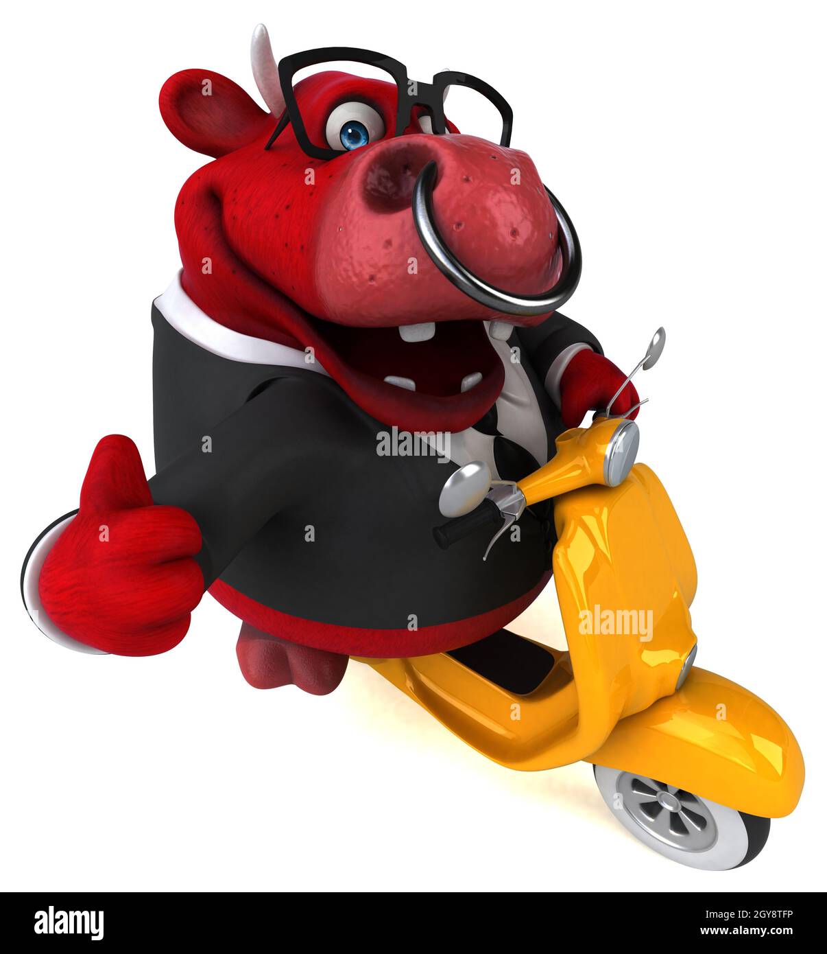 Fun red bull - 3D Illustration Stock Photo - Alamy