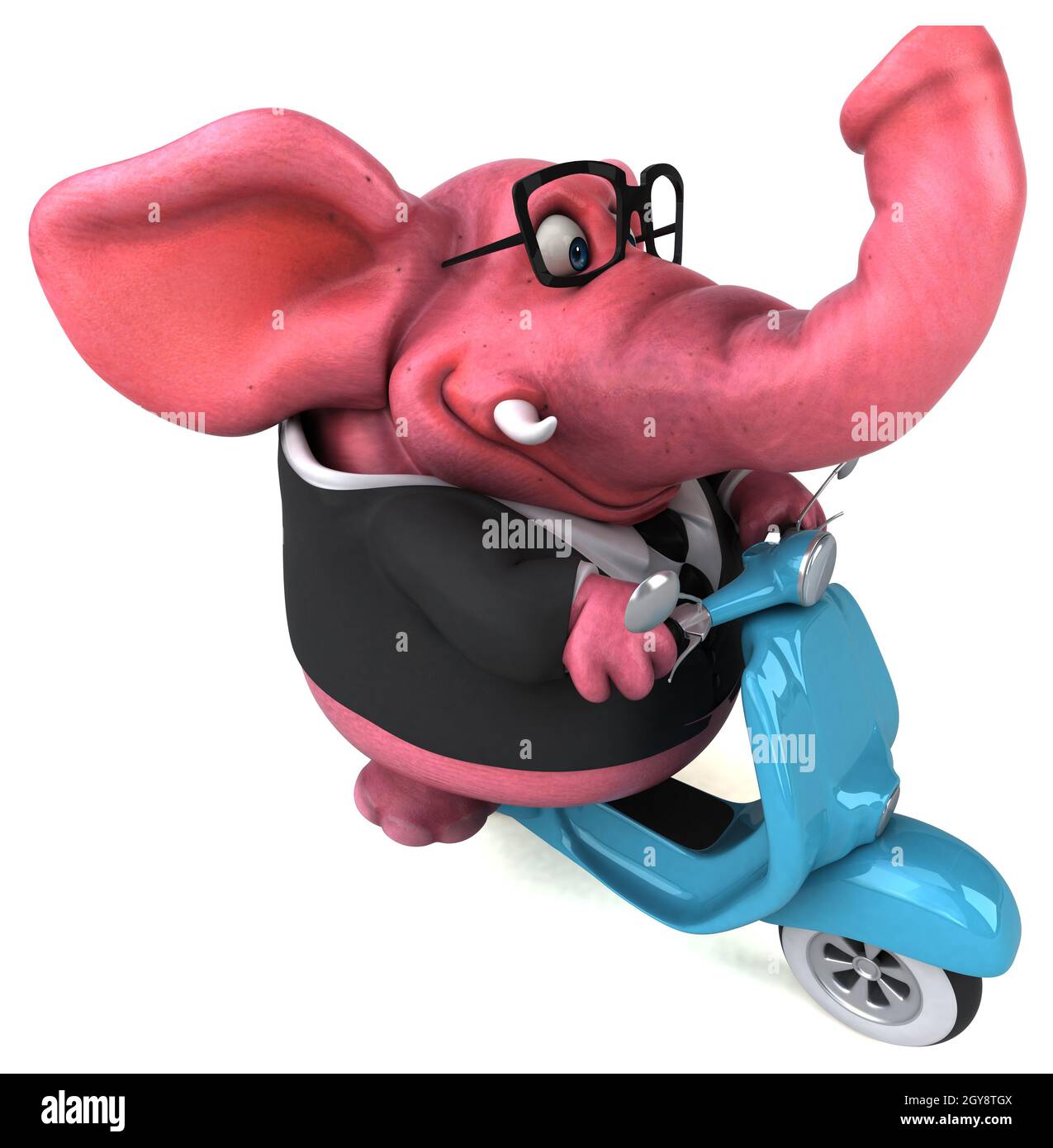 Fun elephant - 3D Illustration Stock Photo - Alamy