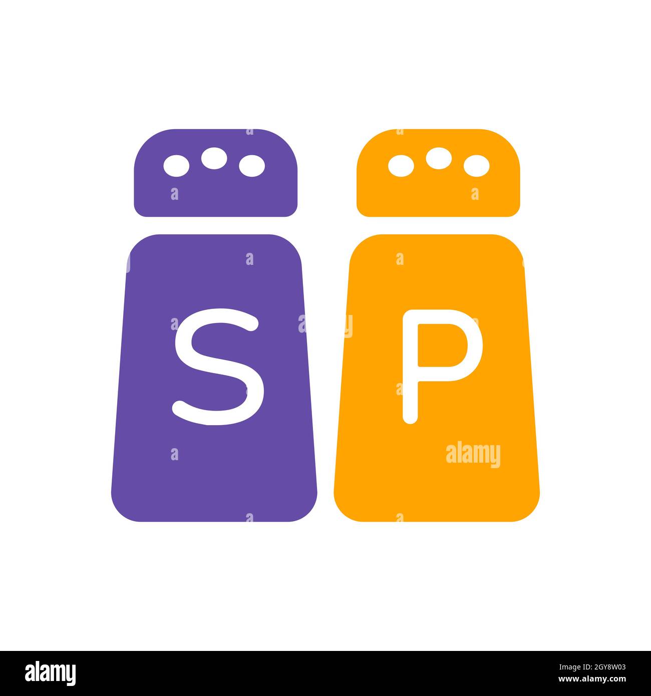 Salt and pepper condiment shakers vector glyph icon. Graph symbol for ...