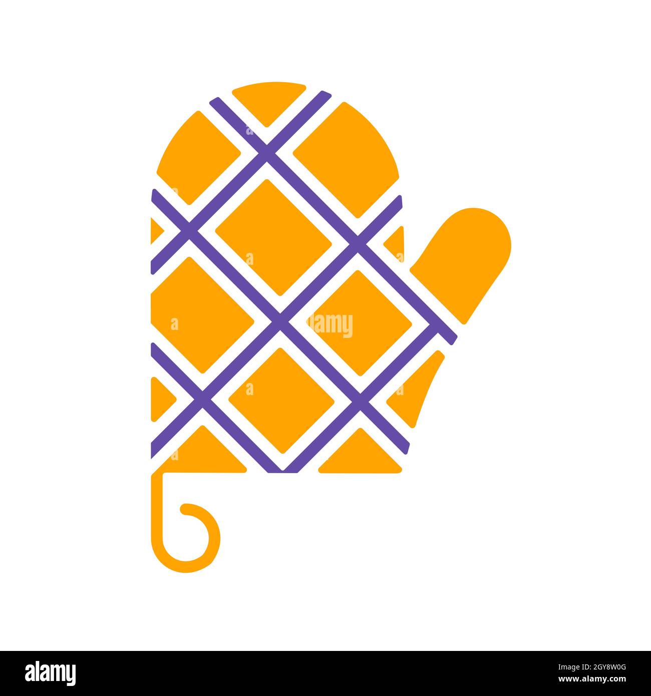 Close up of kitchen protective glove vector glyph icon. Graph symbol ...