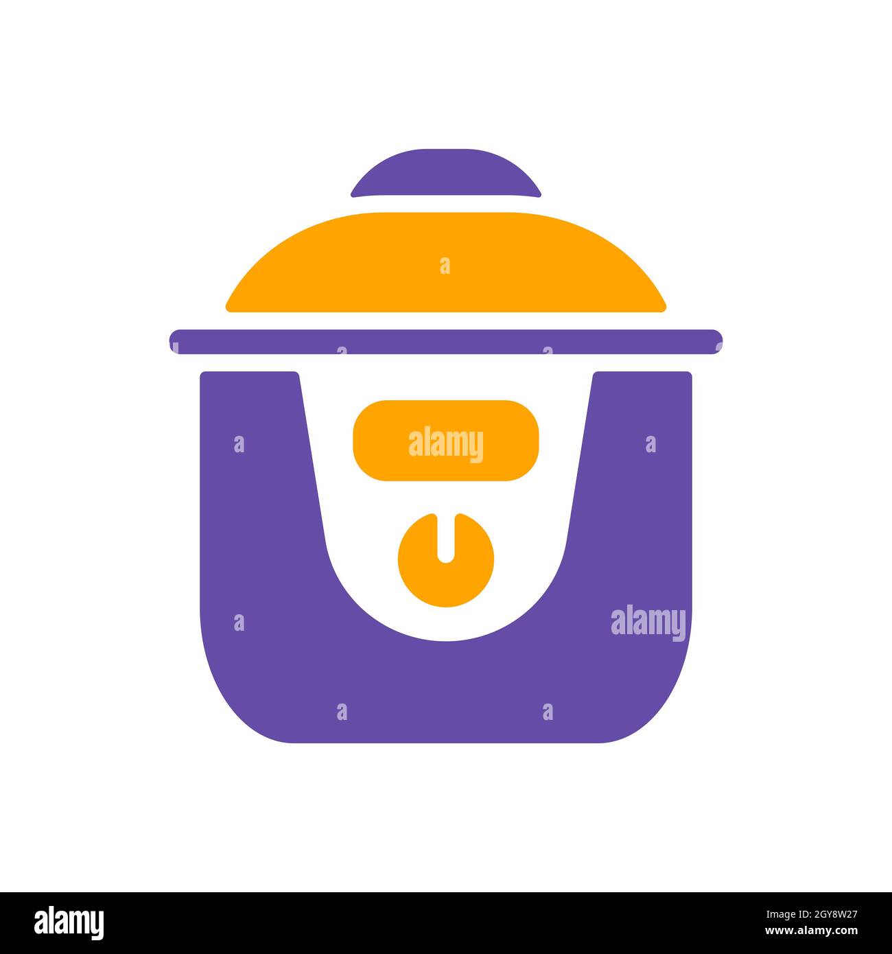 Slow cooking crock pot vector glyph icon. Electric kitchen appliance ...