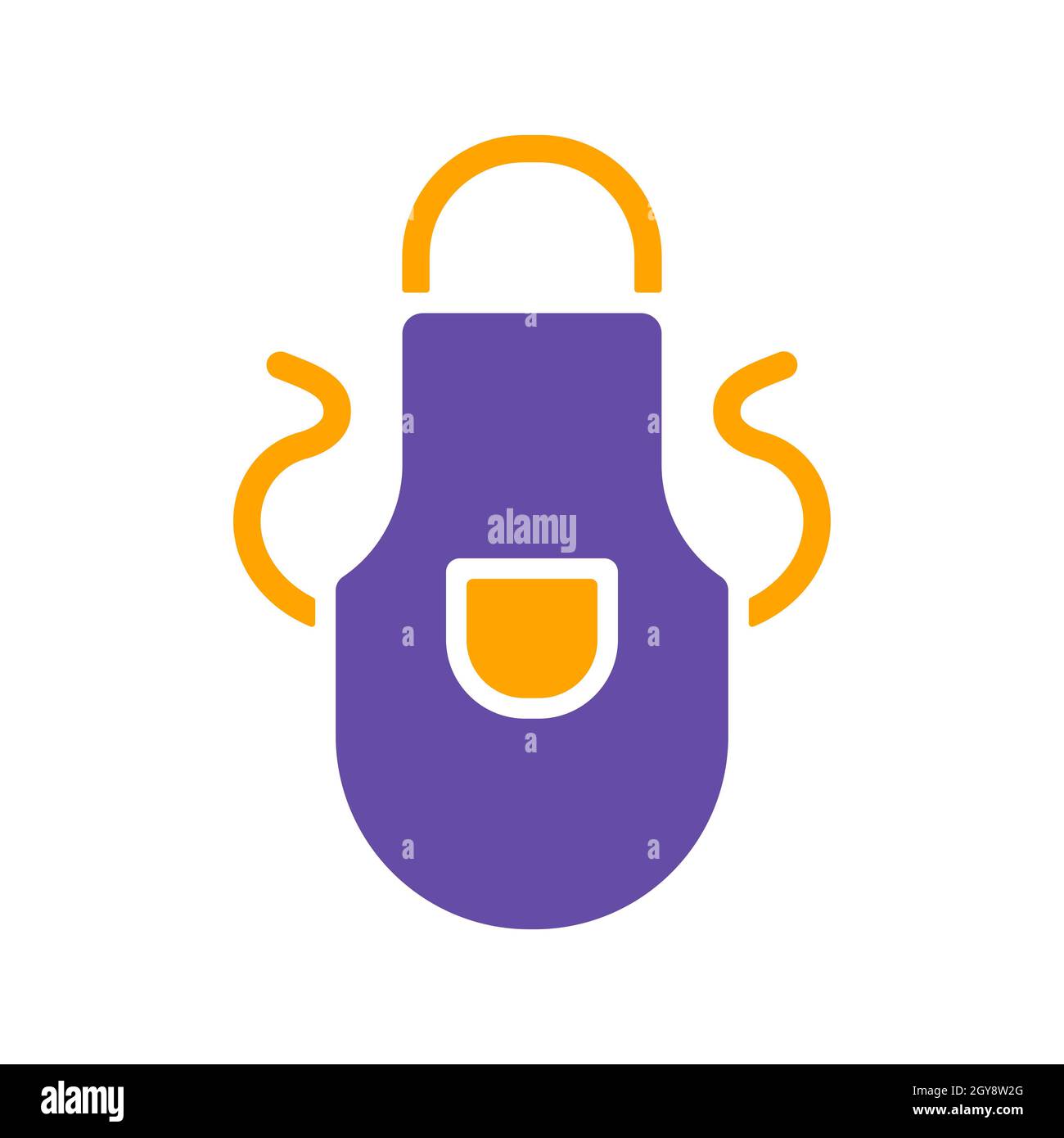 Kitchen apron protective garment vector glyph icon. Graph symbol for ...