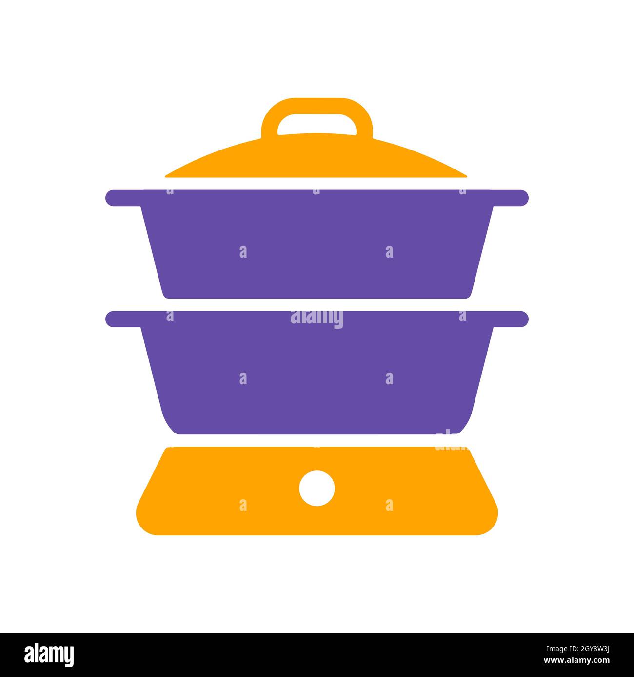 Double boiler vector glyph icon. Kitchen appliance. Graph symbol for ...