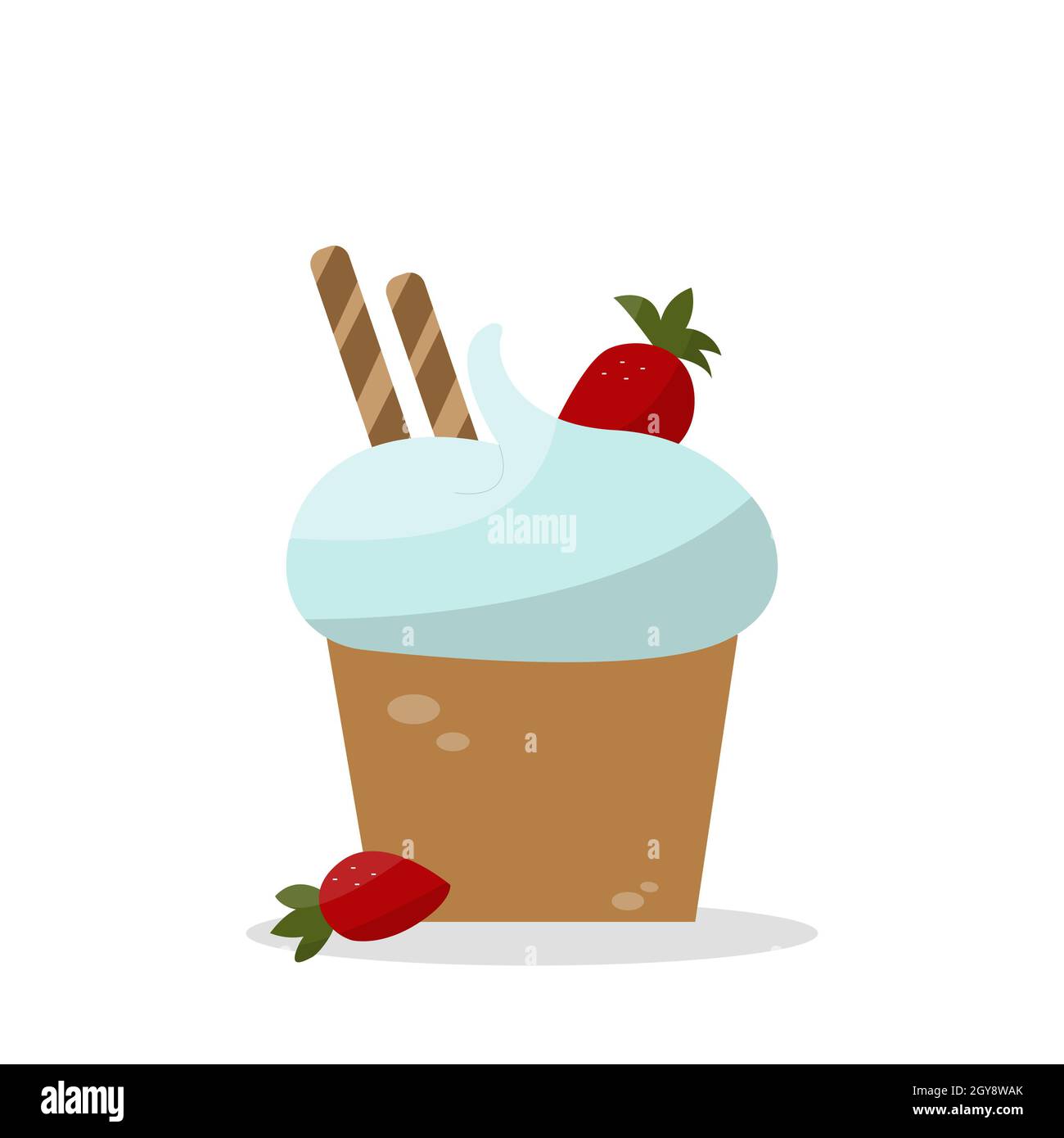 Realistic ice cream on white background - Vector illustration Stock ...
