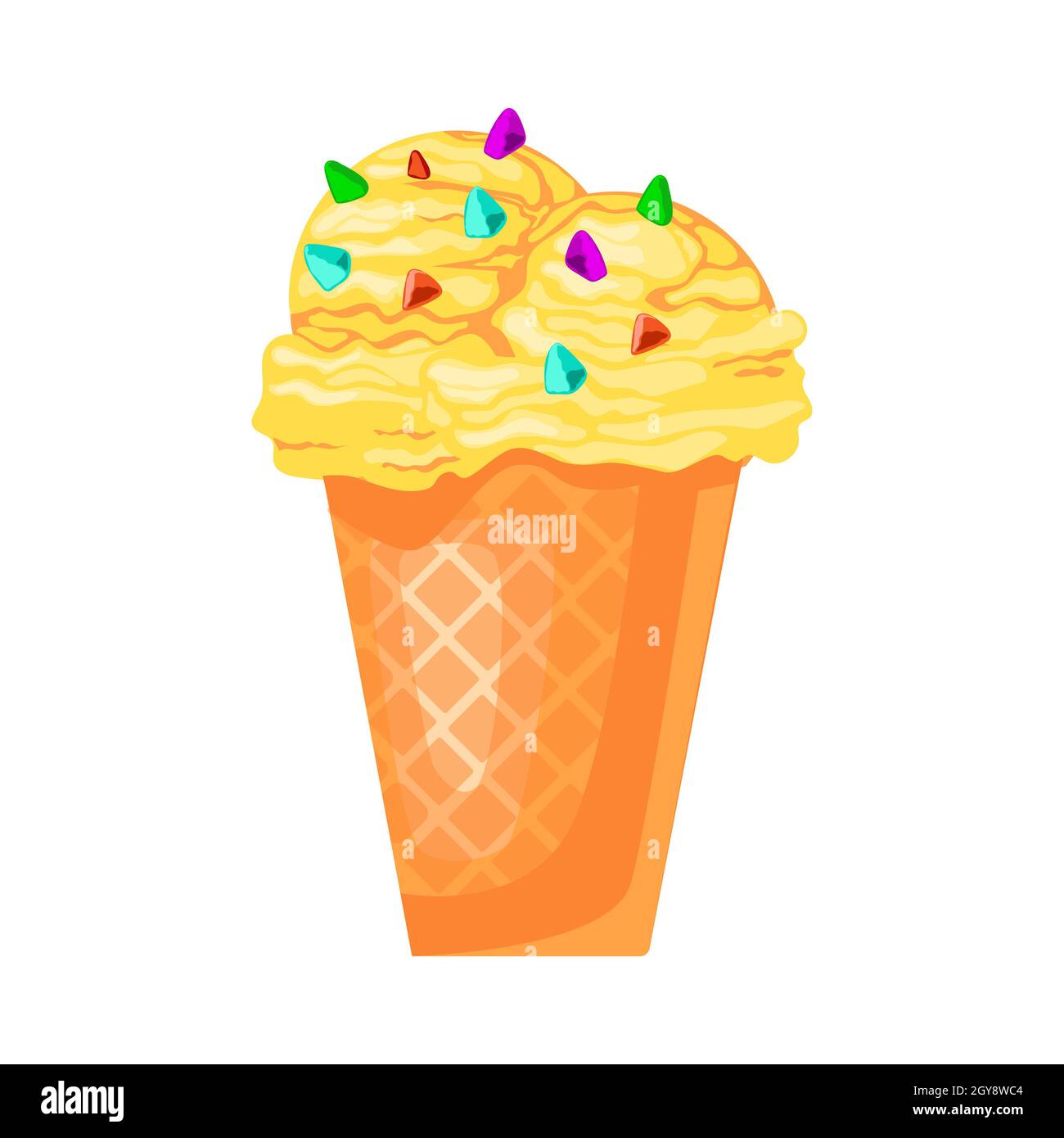 Realistic ice cream on white background - Vector illustration Stock ...