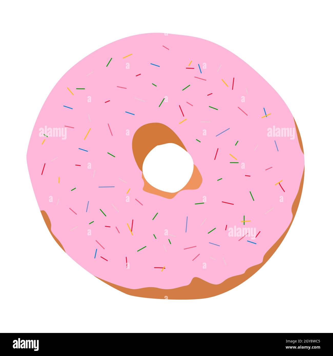 Realistic round donut on white background - Vector illustration Stock ...