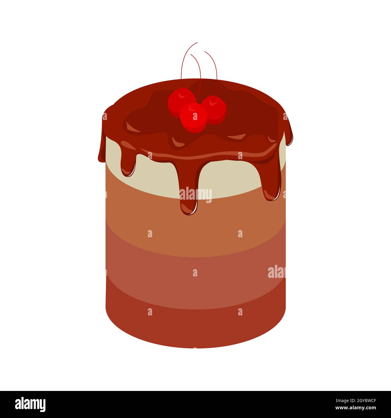 Realistic cake pastry on white background - Vector illustration Stock ...