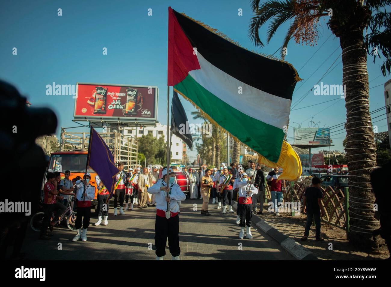 Gaza, Palestine. 07th Oct, 2021. The Palestinians celebrate the ...