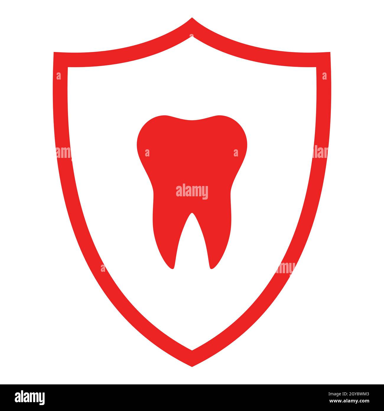 Tooth and shield Stock Photo - Alamy