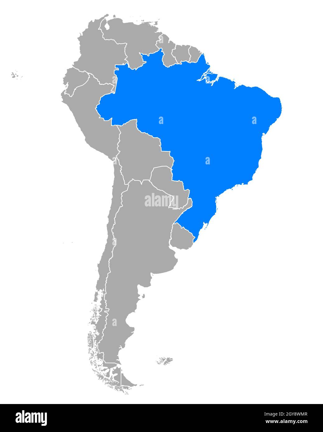 South America Brazilian Highlands Map