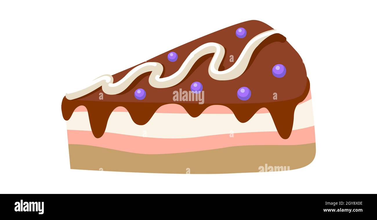 Realistic cake pastry on white background - Vector illustration Stock ...