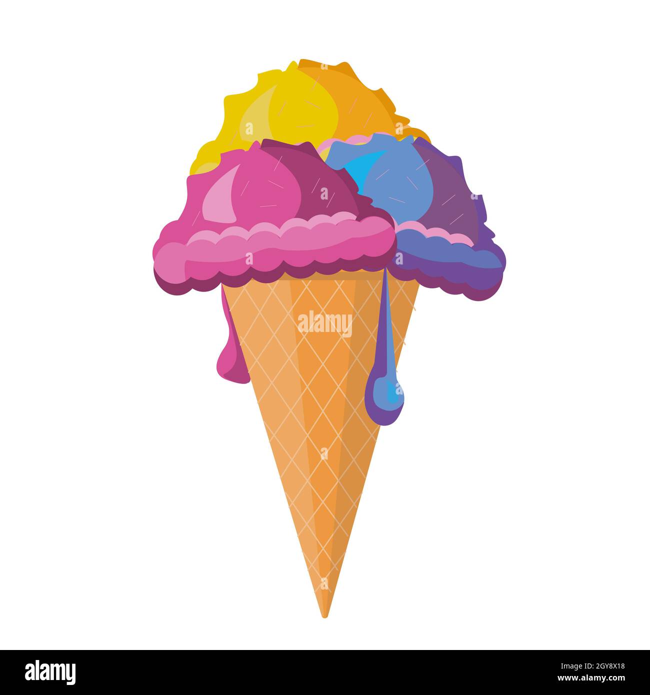 Realistic ice cream on white background - Vector illustration Stock ...