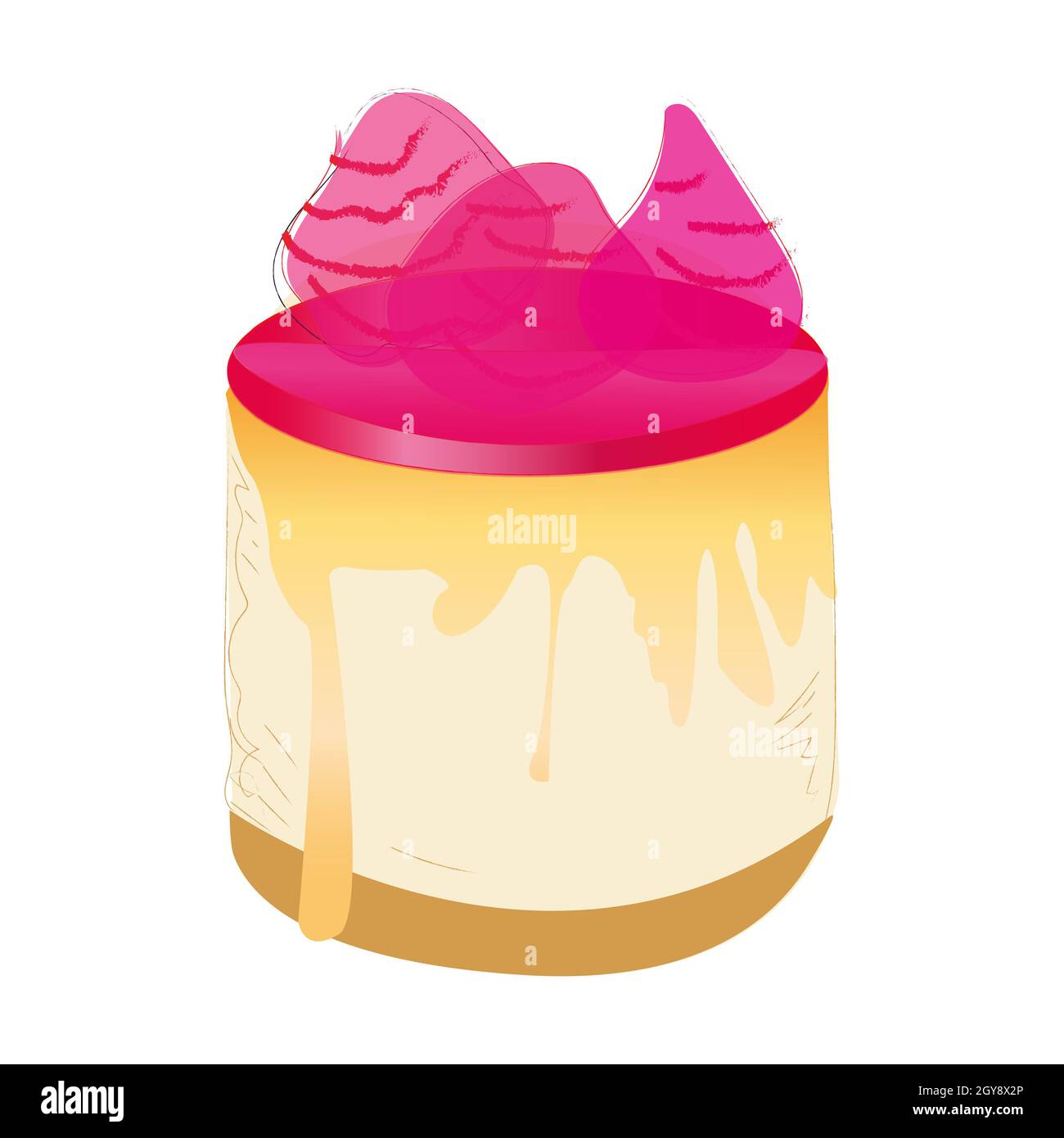 Realistic cake pastry on white background - Vector illustration Stock ...