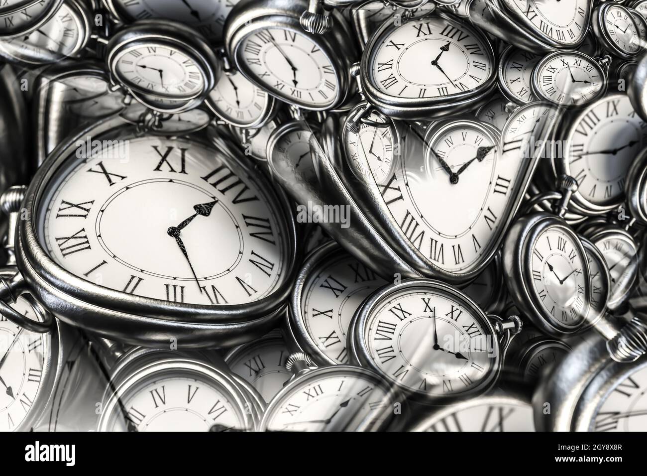 Droste effect background with infinite clock spiral. Abstract design ...