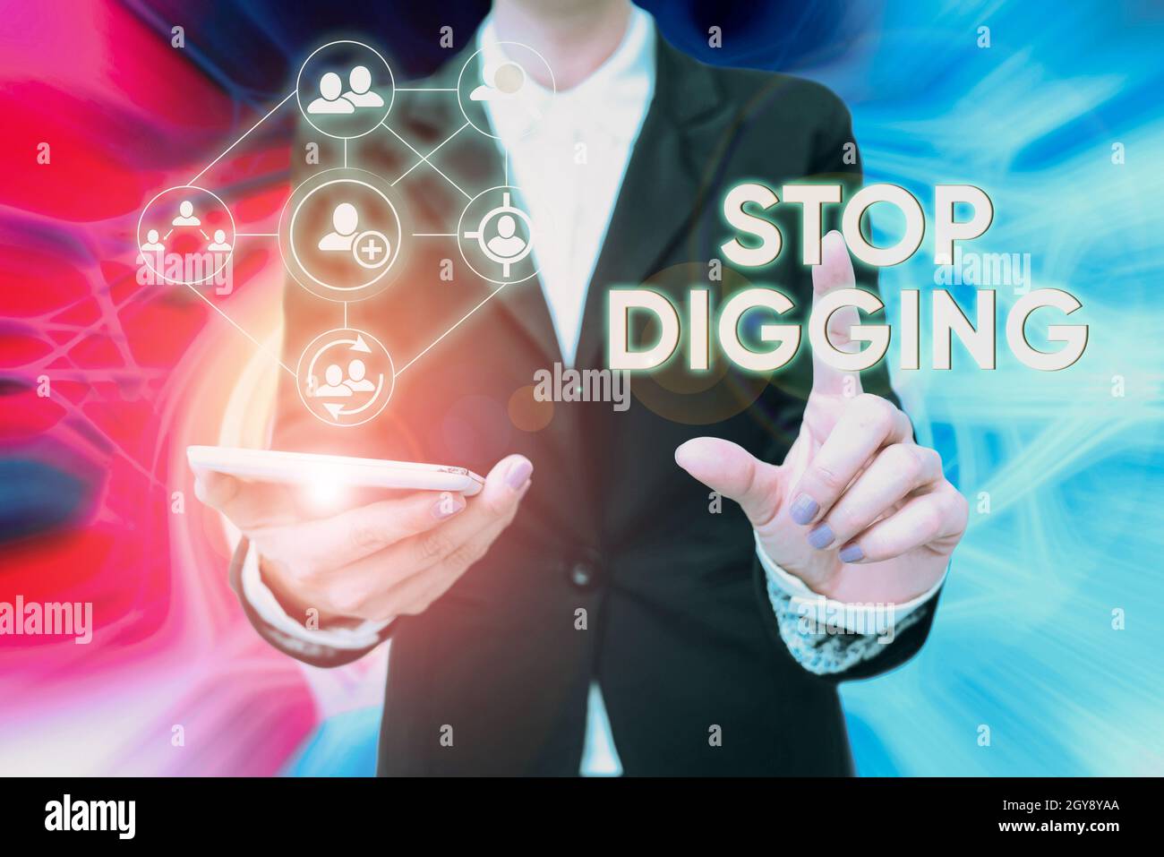Conceptual caption Stop Digging, Internet Concept Prevent Illegal ... Conceptual caption Stop Digging, Internet Concept Prevent Illegal ...