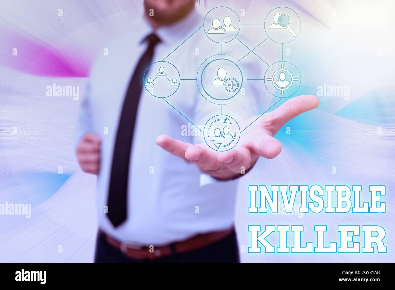 Sign displaying Invisible Killer, Business concept presence into the ...