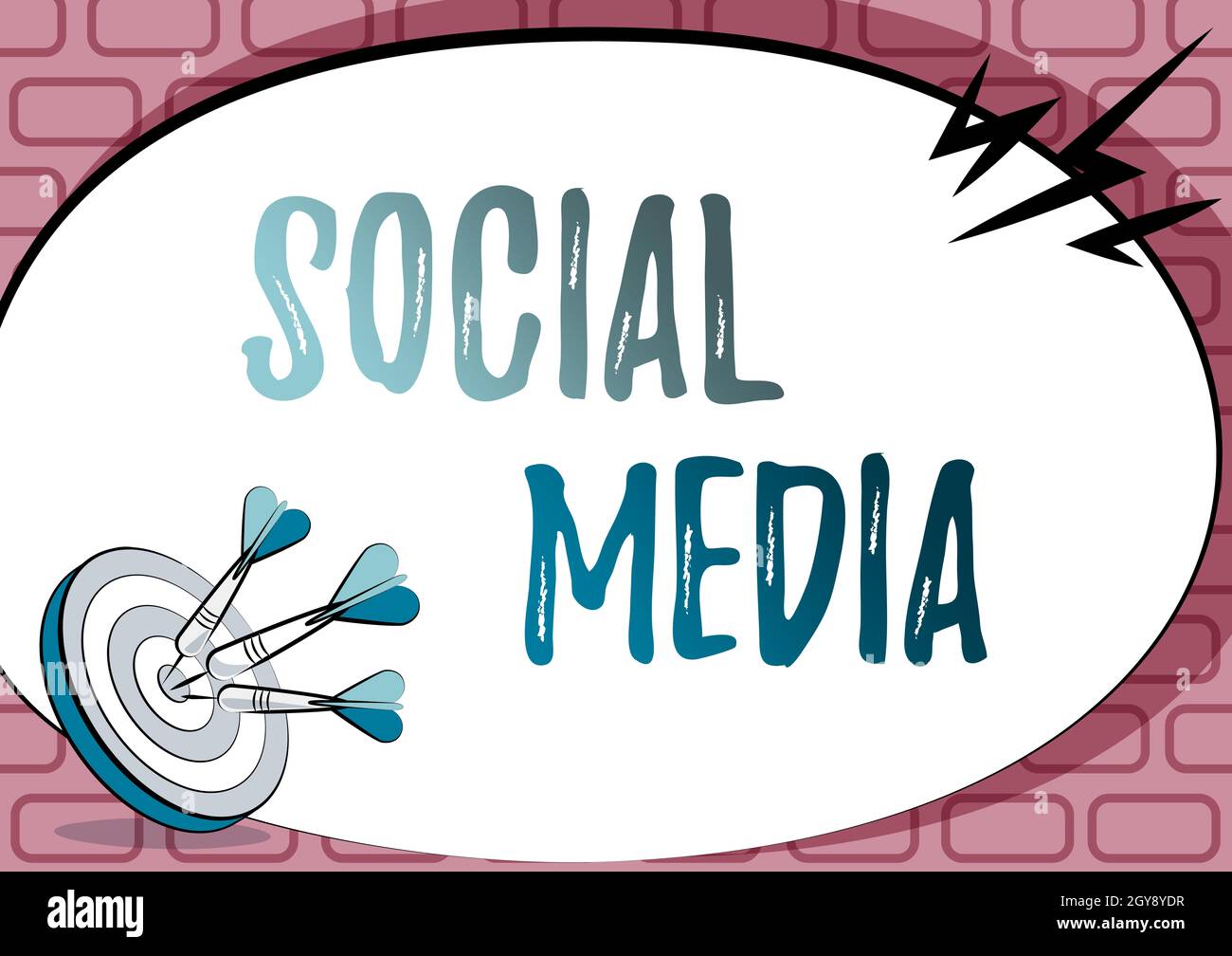 Social presenting message hitting target concept hi-res stock ...