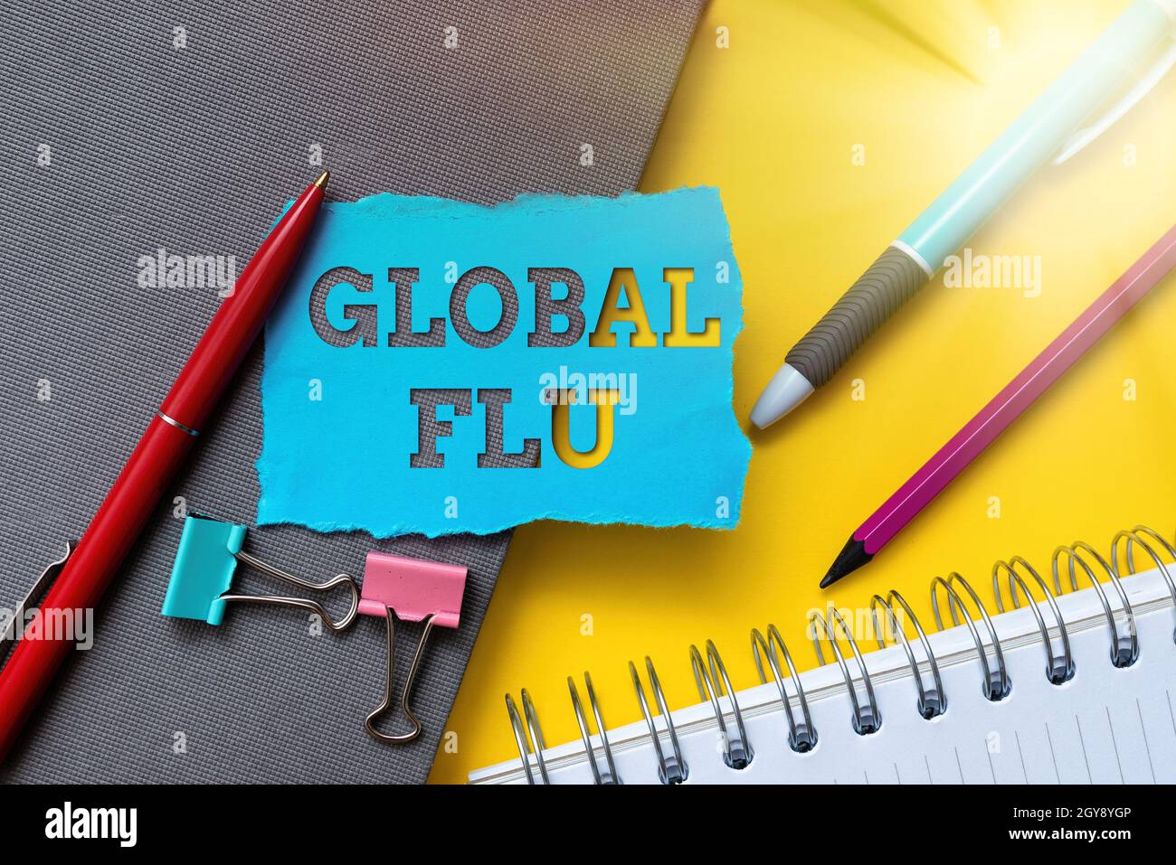 Sign displaying Global Flu, Word for Common communicable illness ...