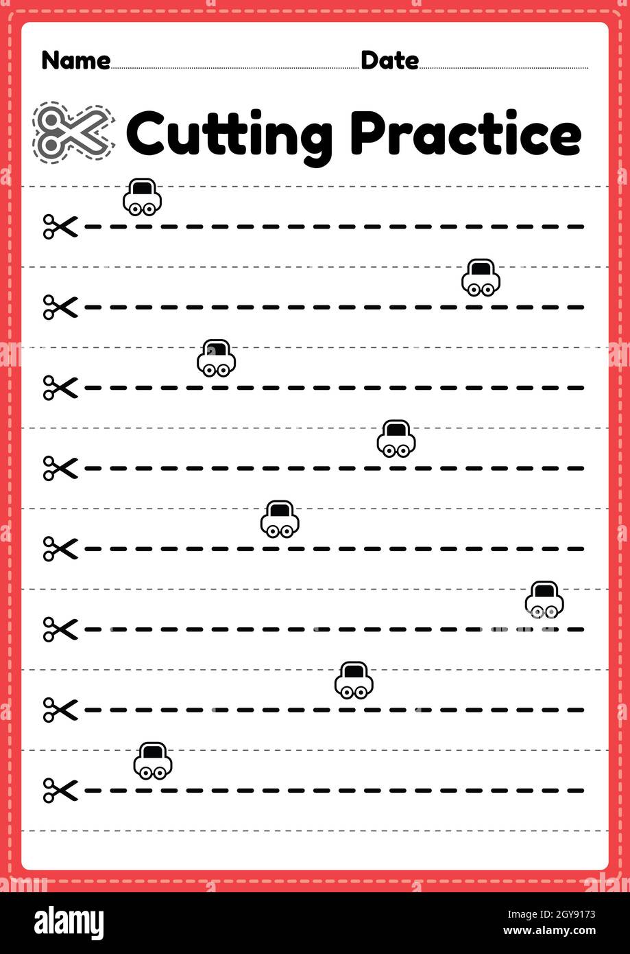 Cutting activities preschool for kids to cut the paper with scissors to ...