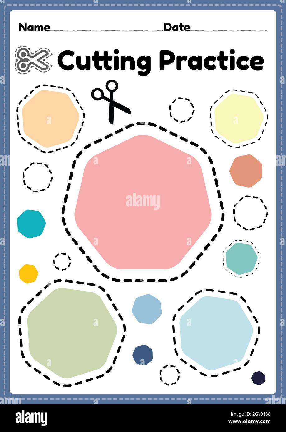 Cutting activity sheets for preschool kids to cut the paper with ...