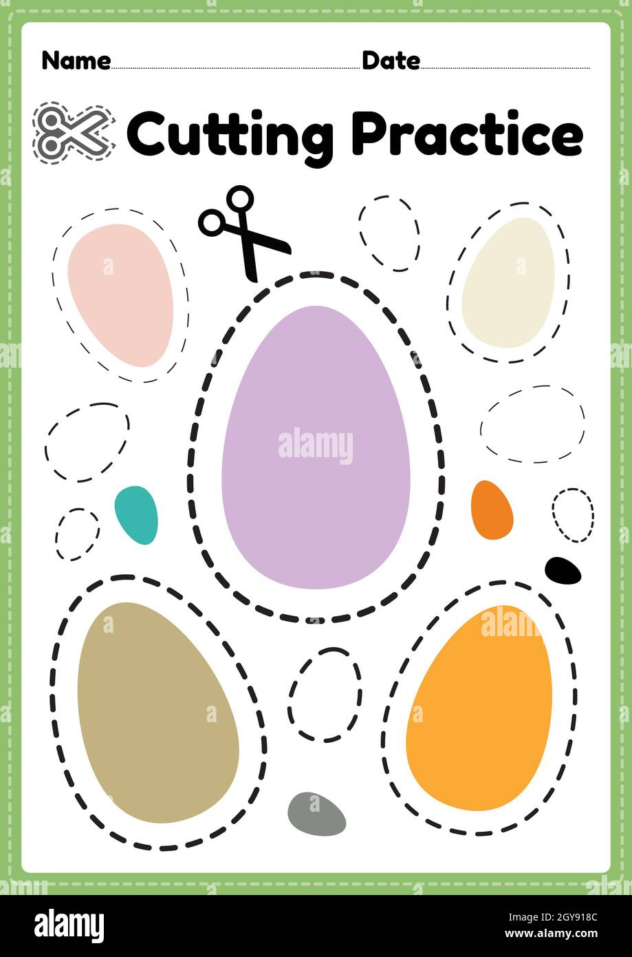 Scissor practice sheets for preschool kids to cut the paper with ...