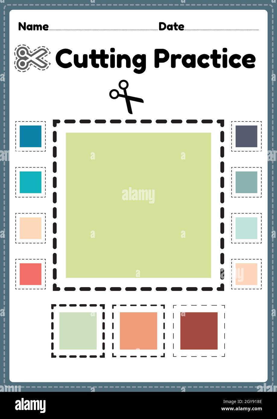 Cutting printable for preschoolers to cut the paper with scissors to ...