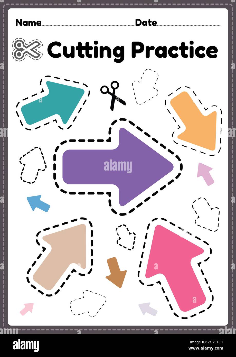 Cutting sheets for preschoolers to cut the paper with scissors to ...