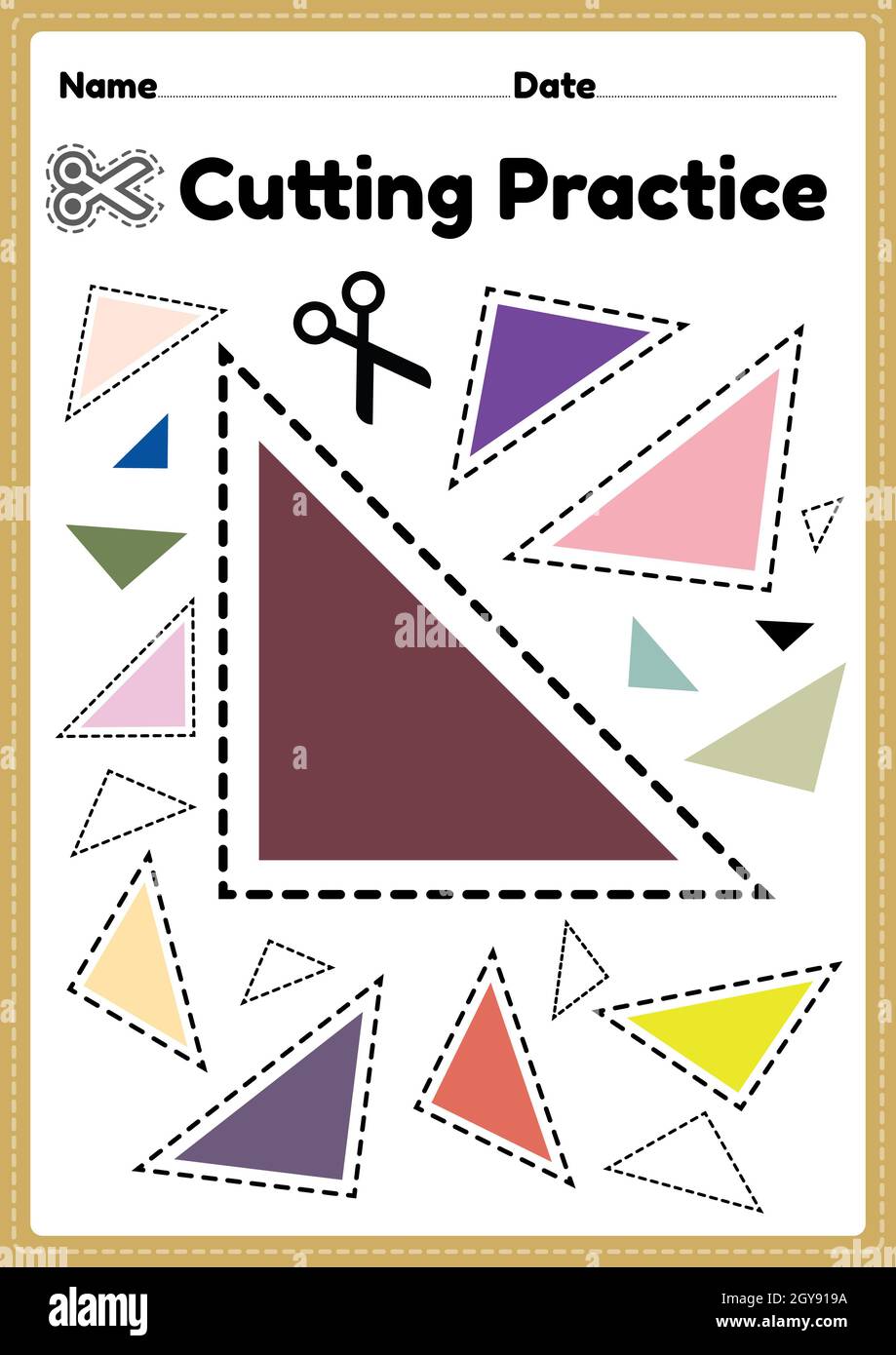 Scissor cutting activity for kids to cut the paper with scissors to ...