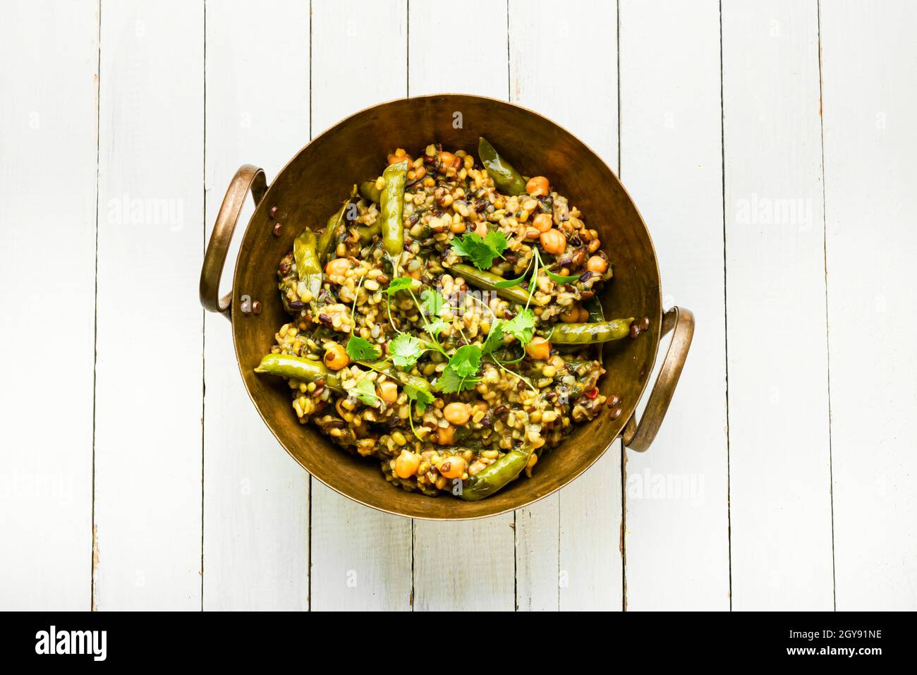 Kitchari,stewed rice with mash and spices fried in oil.Indian food ...