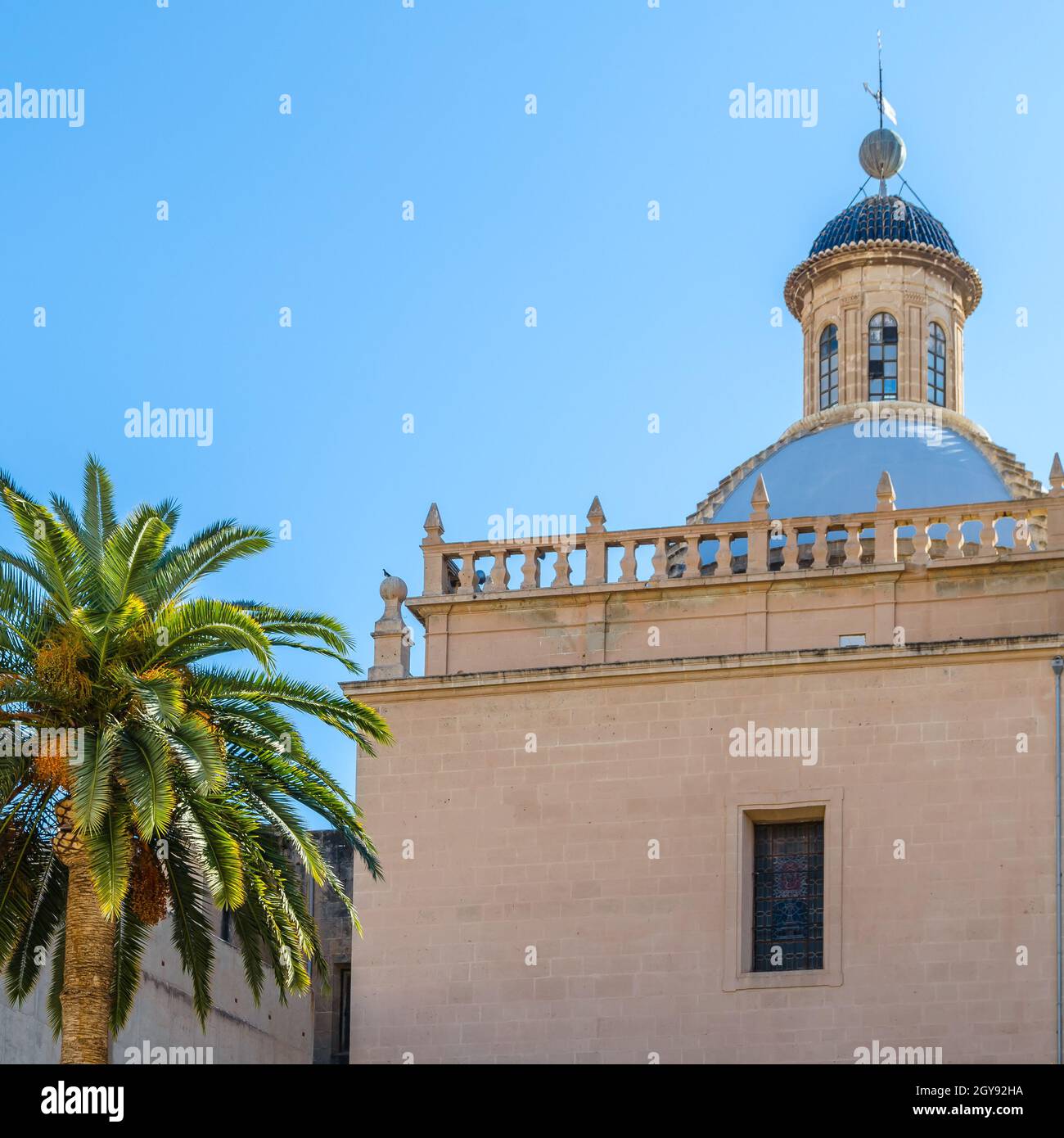 View of the co-cathedral of Saint Nicholas of Bari in Alicante, Spain ...