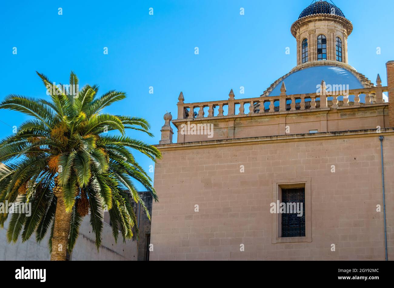 View of the co-cathedral of Saint Nicholas of Bari in Alicante, Spain ...