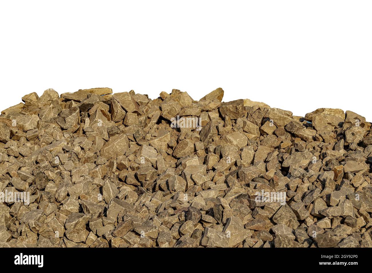 Pile of big rocks mounted hill isolated on white background Stock Photo ...