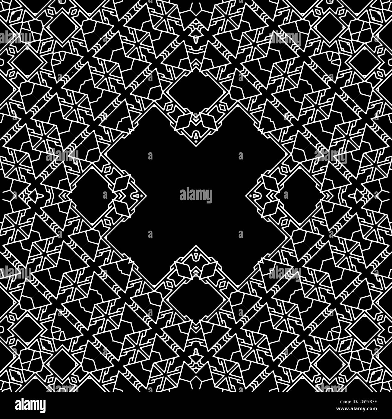 An illustration of an abstract seamless black and white tile pattern ...